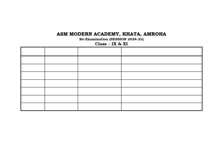 IX & XI Re-Exam Schedule 2025 | PDF