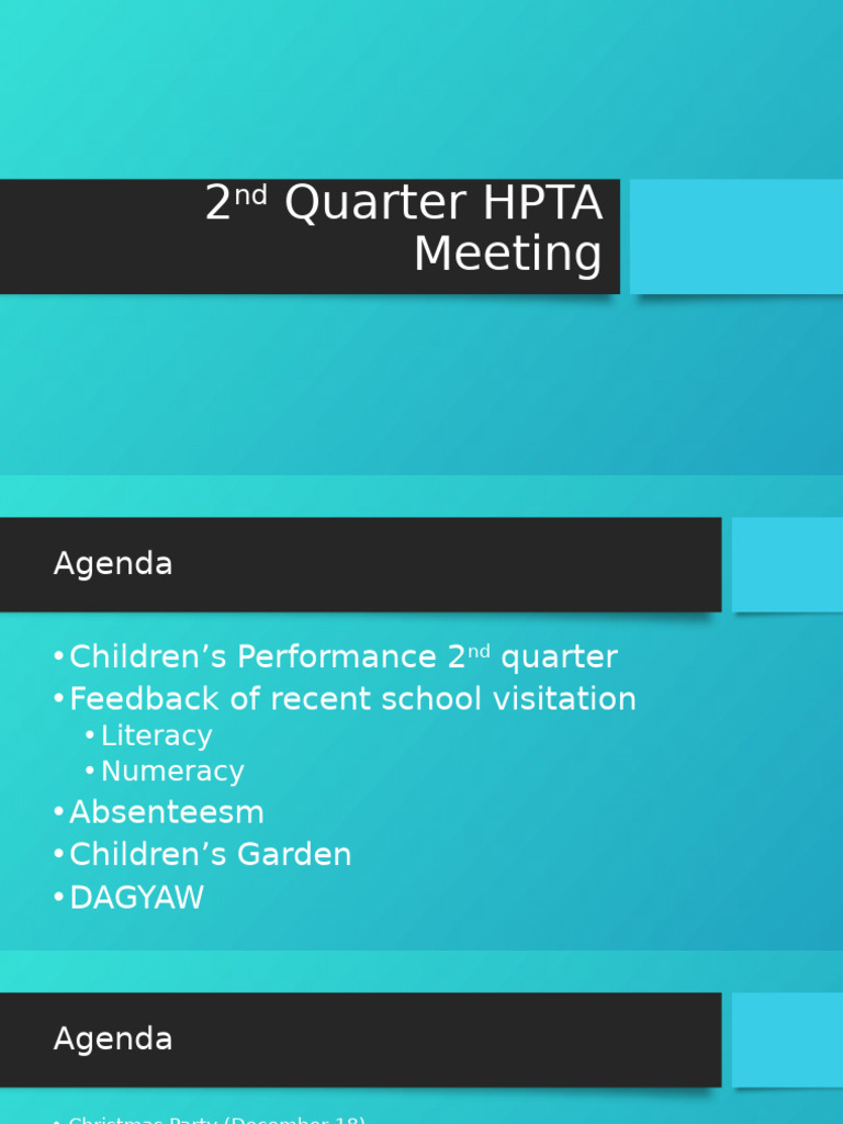 2nd Quarter HPTA Meeting | PDF