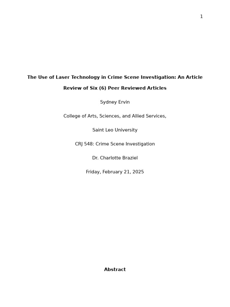 Laser Technology in Forensic Investigations | PDF | Forensic Science ...