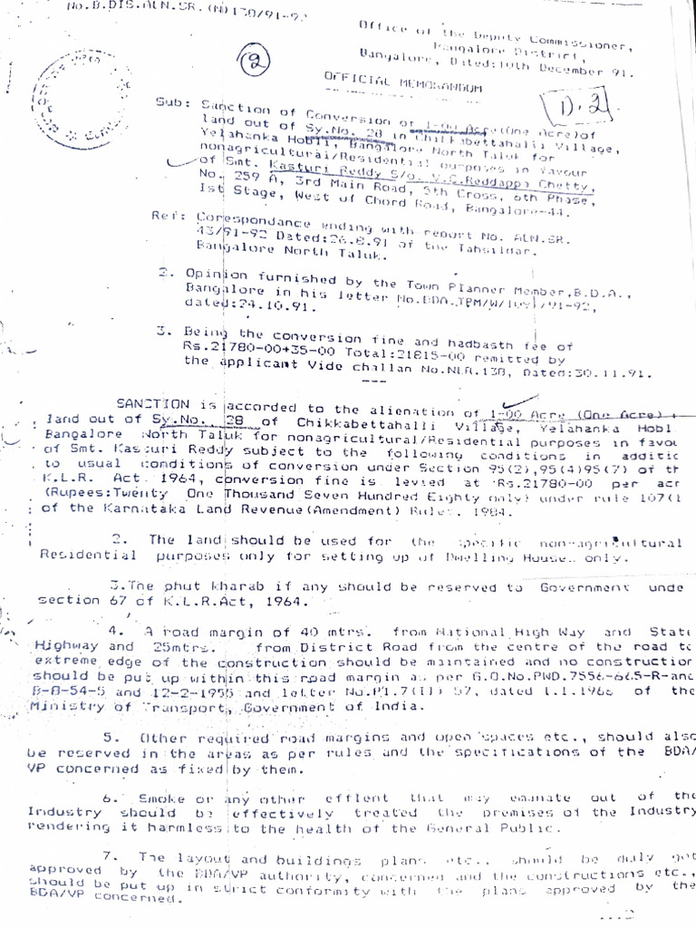 Land Conversion Notice | PDF