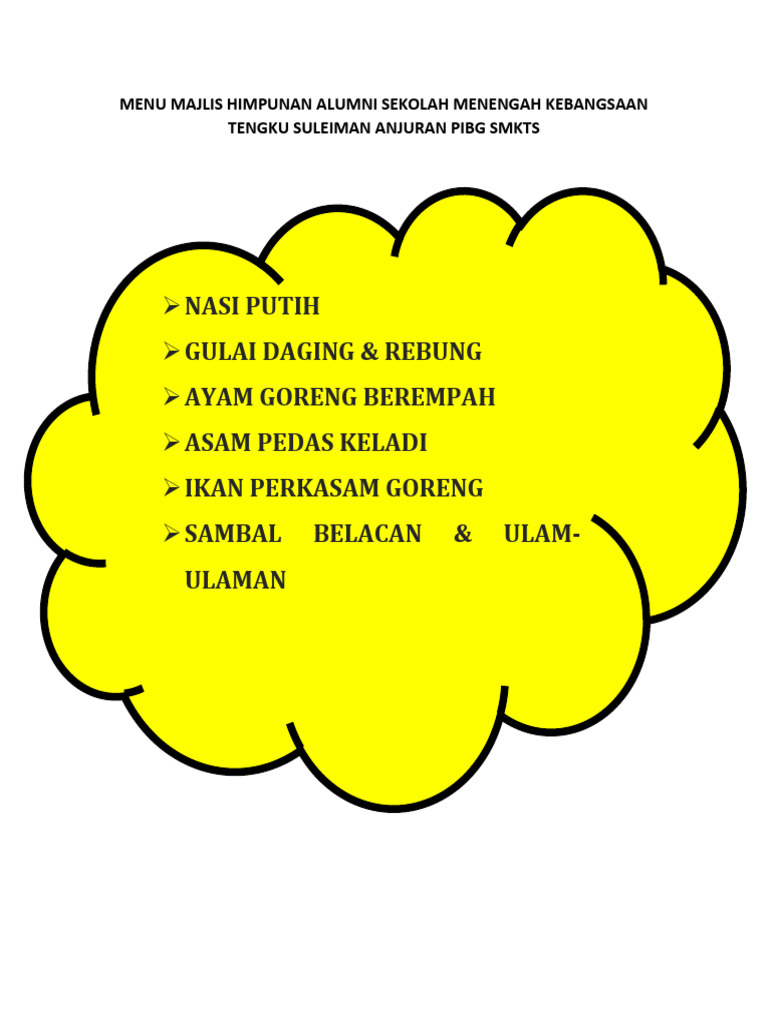 Menu Jamuan | PDF