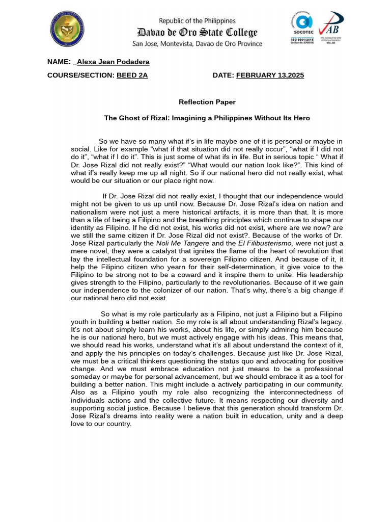 REFLECTION PAPER | PDF