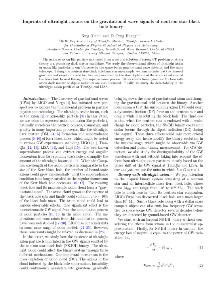 Imprints of Ultralight Axions On The Gravitational Wave Signals of Neutron Star-Black Hole ...