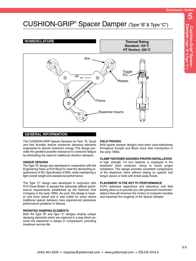 CUSHION-GRIP Spacer Damper TransCat Sec5 | PDF | Screw | Mechanical ...