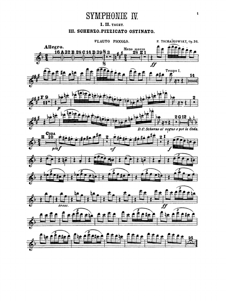 4 Tchai - Flauta Piccolo | PDF