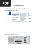 Heparin Drip Practice Calculation Problems For Nursing | PDF