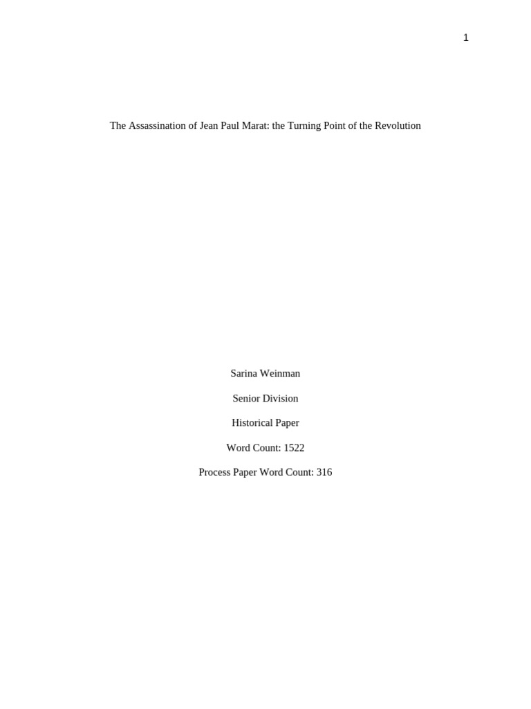 The Assassination of Jean Paul Marat | PDF | French Revolution | Atlantic Revolutions