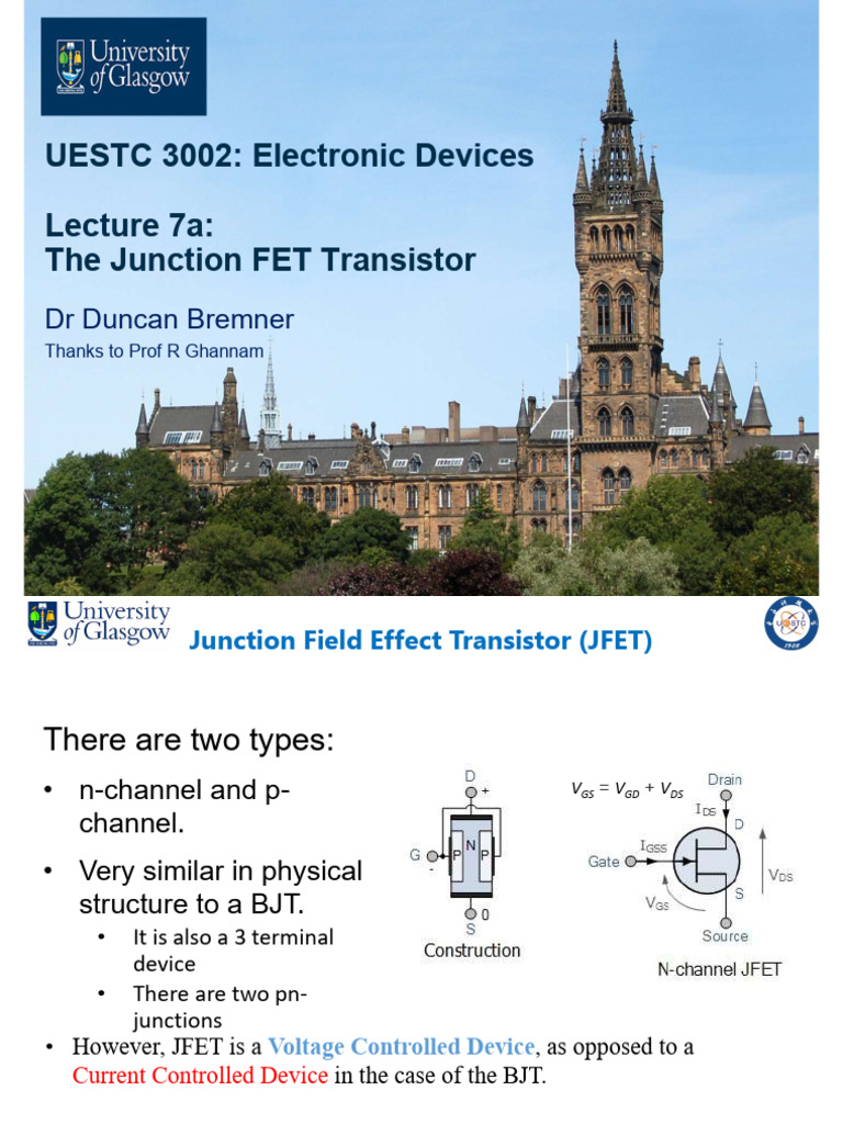 Lecture - 6 JFET Transistor | PDF | Field Effect Transistor | Transistor