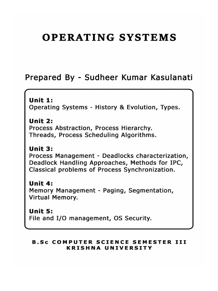 Overview of Operating Systems Concepts | PDF | Operating System ...
