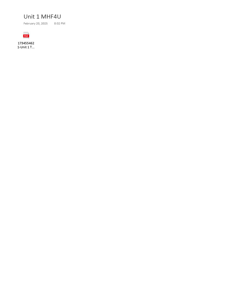 MHF4U Unit 1 Overview | PDF