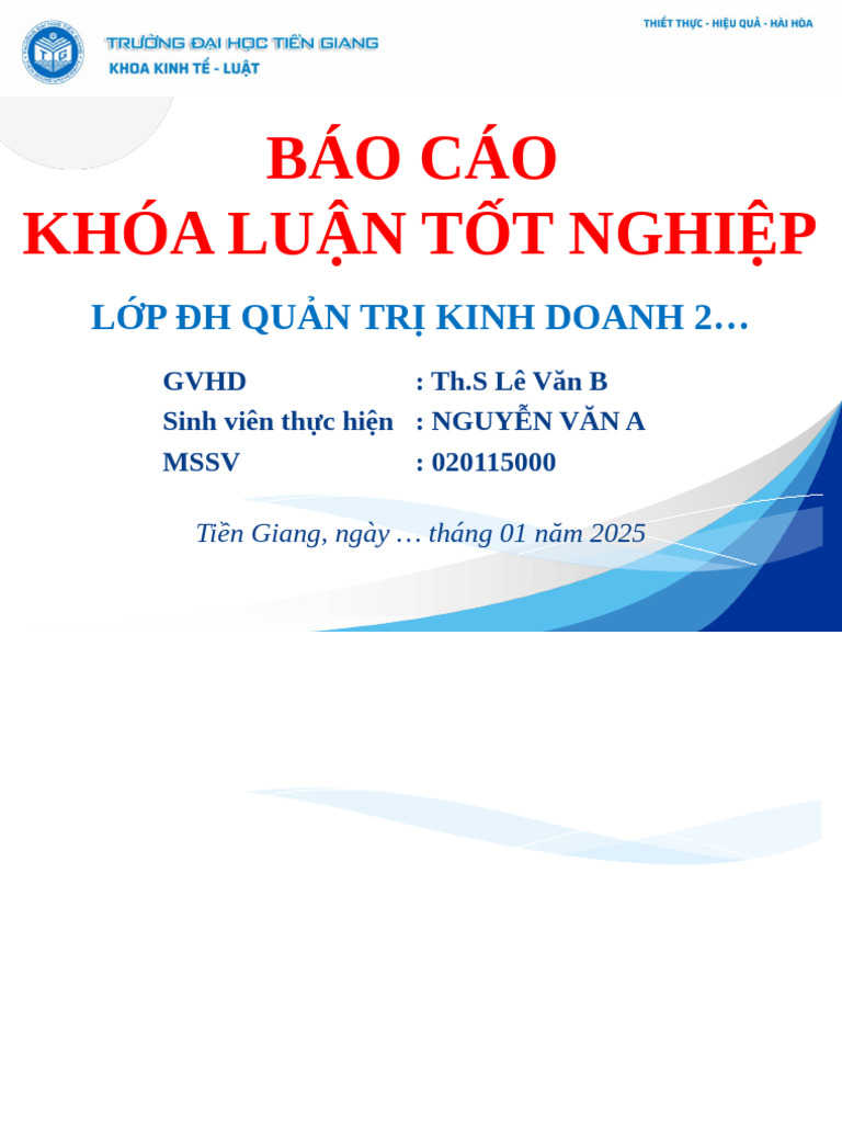 3. Slide Đầu File Báo Cáo KLTN 2024 | PDF