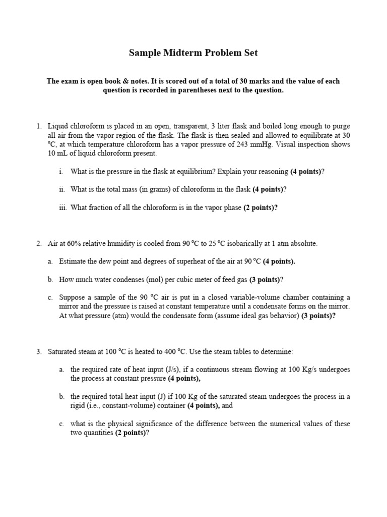 Sample Midterm Exam | PDF