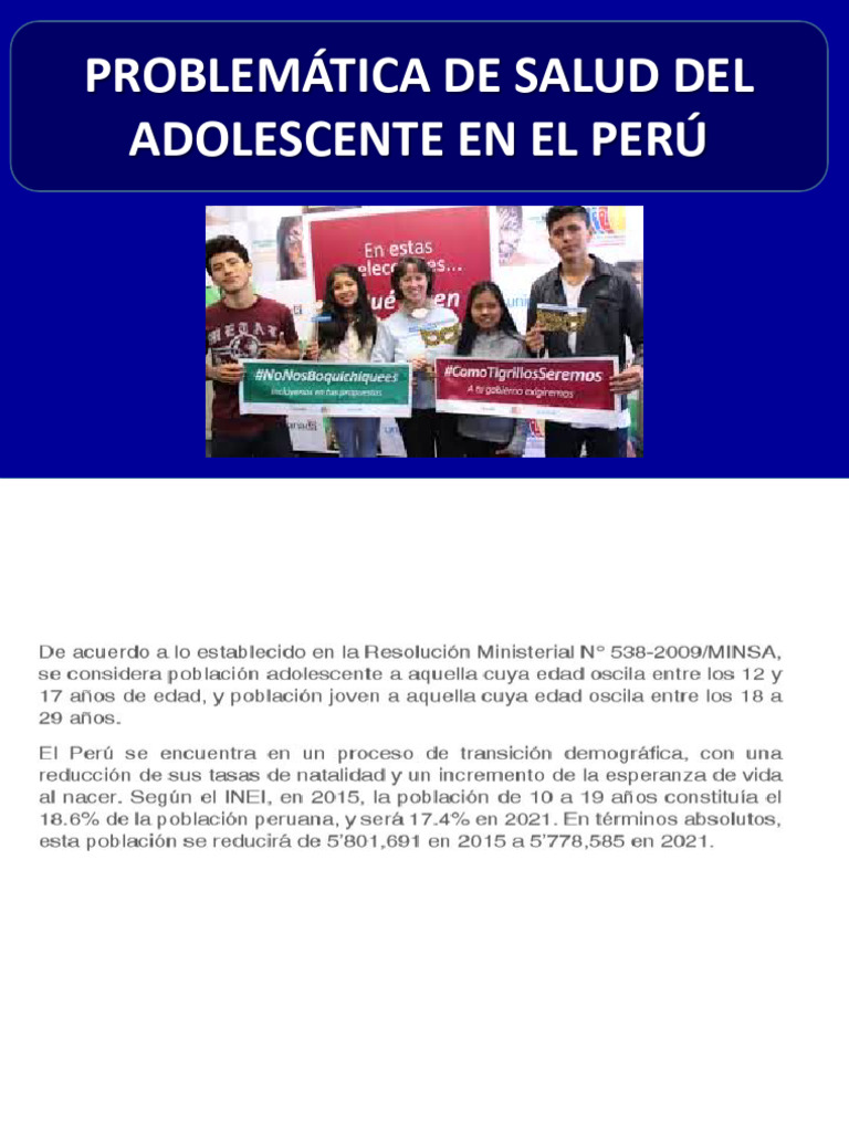 1-PROBLEMATICA DE SALUD DEL ADOLESCENTE | PDF