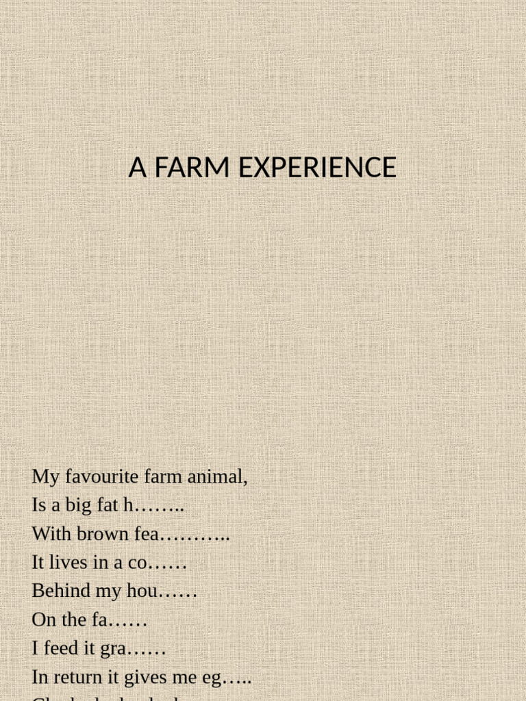 Favorite Farm Animals Poem | PDF