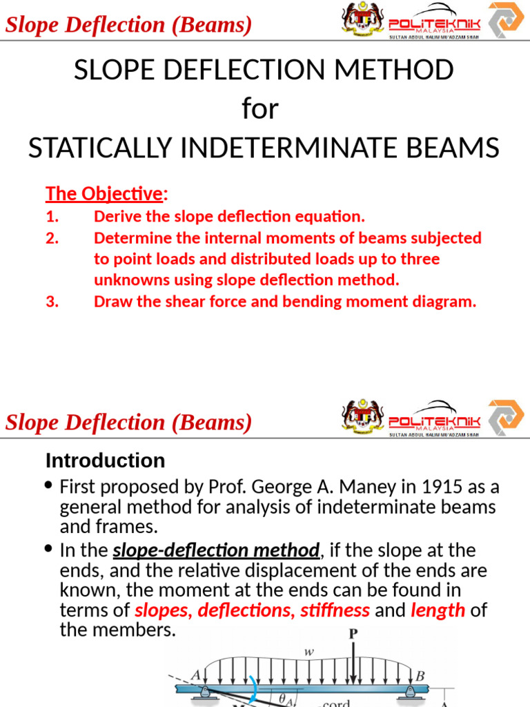 1. Slope Deflection (Beams) | PDF | Beam (Structure) | Bending