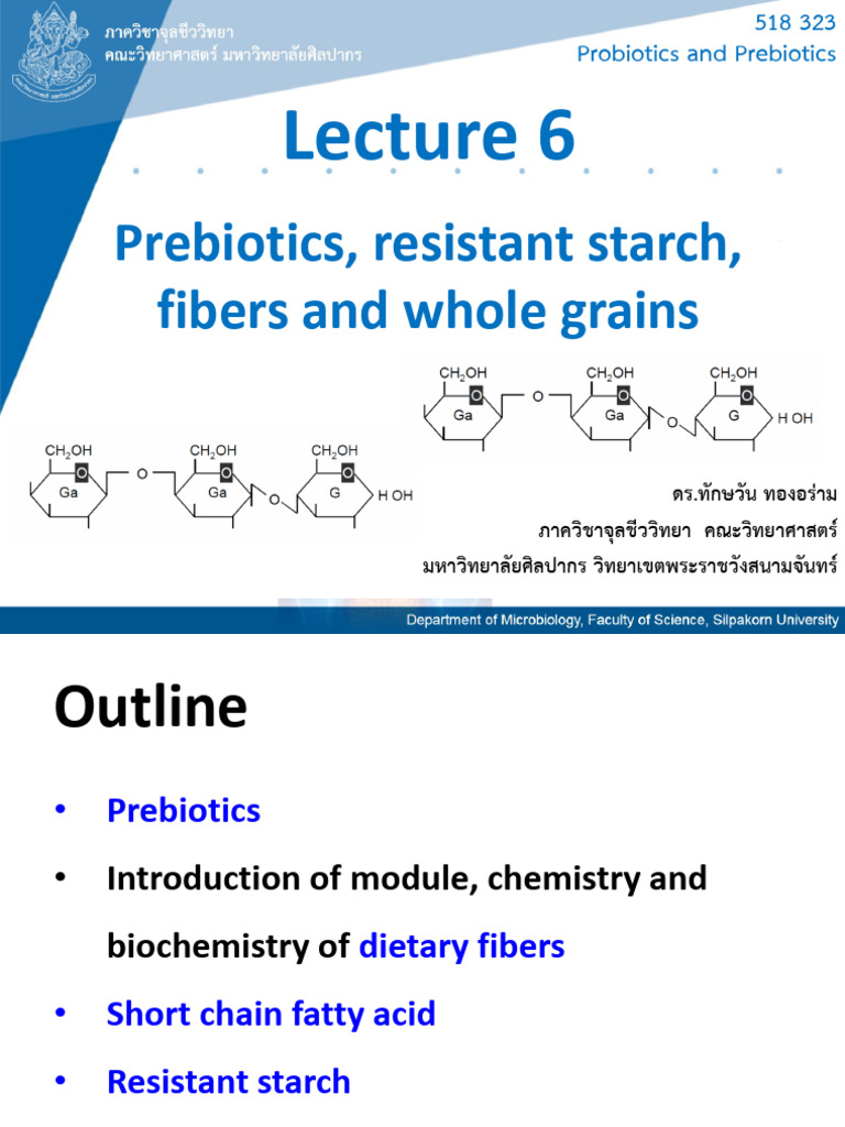 Lecture 6 Probiotics Prebiotic RS 2565-1 GClassroom | PDF
