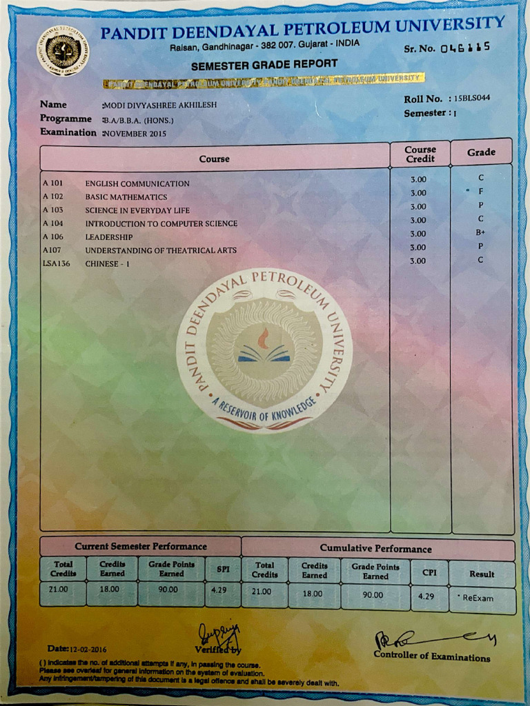 Bachelor Marksheets | PDF
