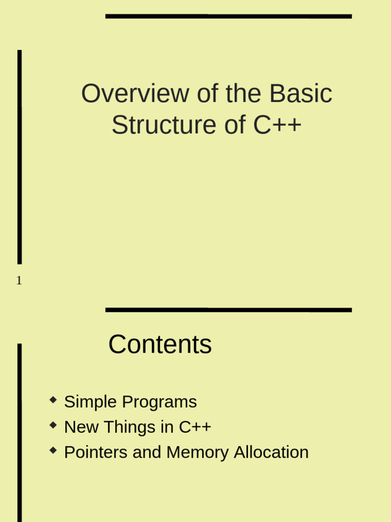 Basic Structure of C++ | PDF | Pointer (Computer Programming) | Computing