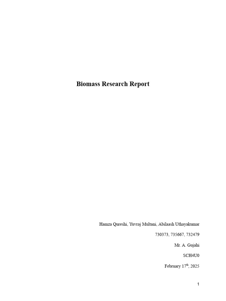 Biomass Research Report REVISED | PDF | Bioenergy | Power Resources
