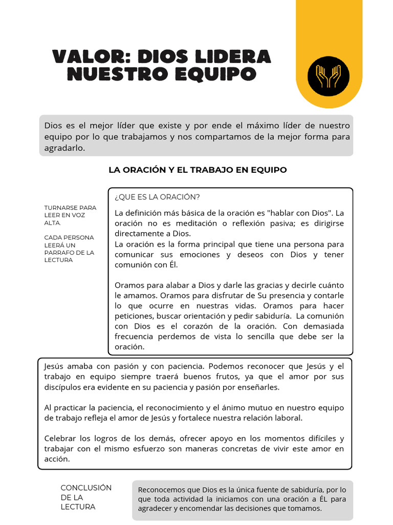 Dios Lidera Nuestro Equipo | PDF
