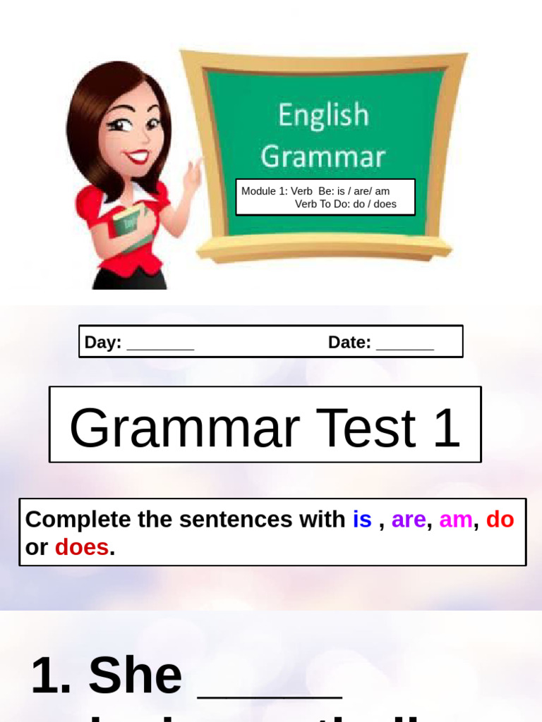 Grammar Test 1 (M1) Y4 | PDF