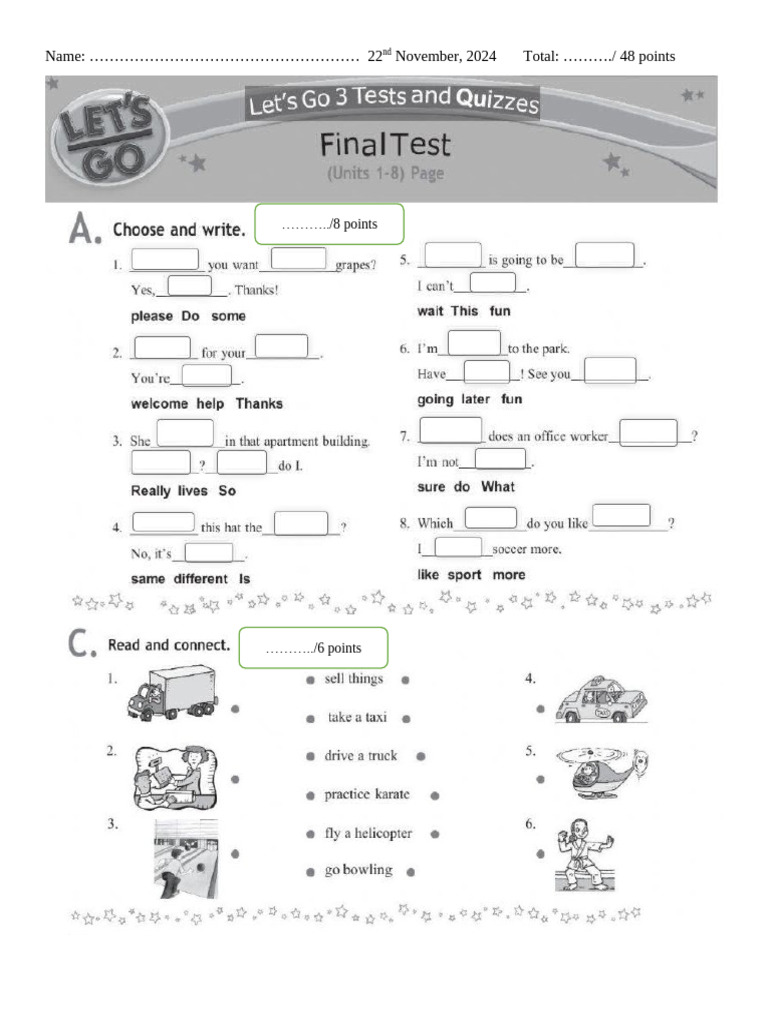 Let's Go 3 Test | PDF
