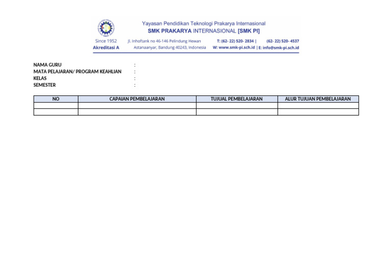 Format CP TP Dan Atp Tahun Ajaran 2425 | PDF
