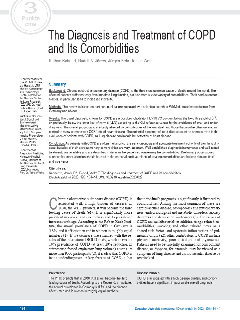 COPD Diagnosis & Comorbidities Guide | PDF | Chronic Obstructive ...