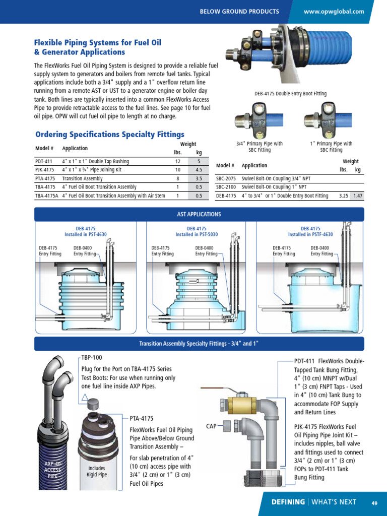opw-flexible-piping-systems-for-fuel-oil-and-generator-applications-2018 | PDF | Pipe (Fluid ...