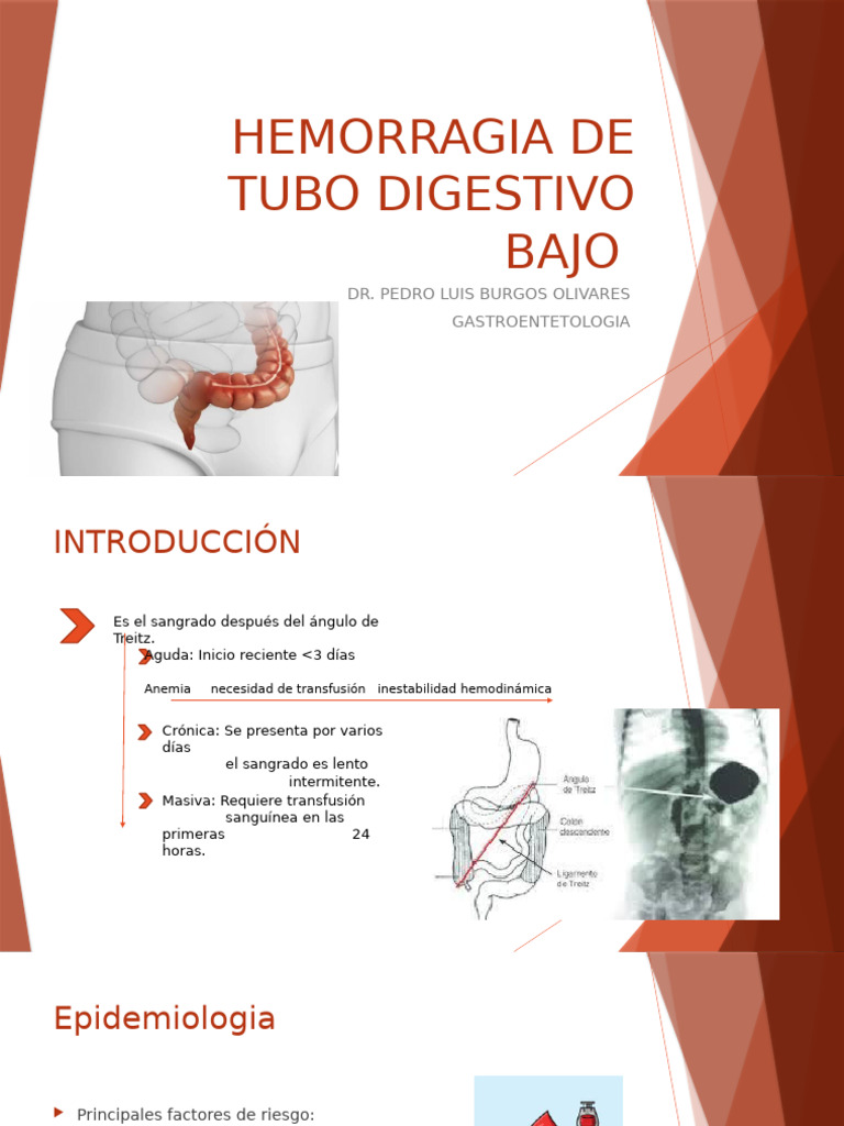 Hematoquezia en Hemorragia Digestiva Baja | PDF | Endoscopia | Sangrado