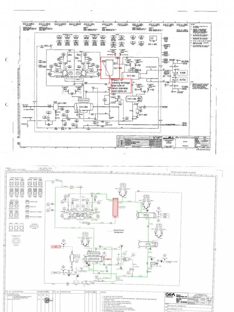 P&ID Chiller Package For N2 Plant TPPI - July 2016 | PDF