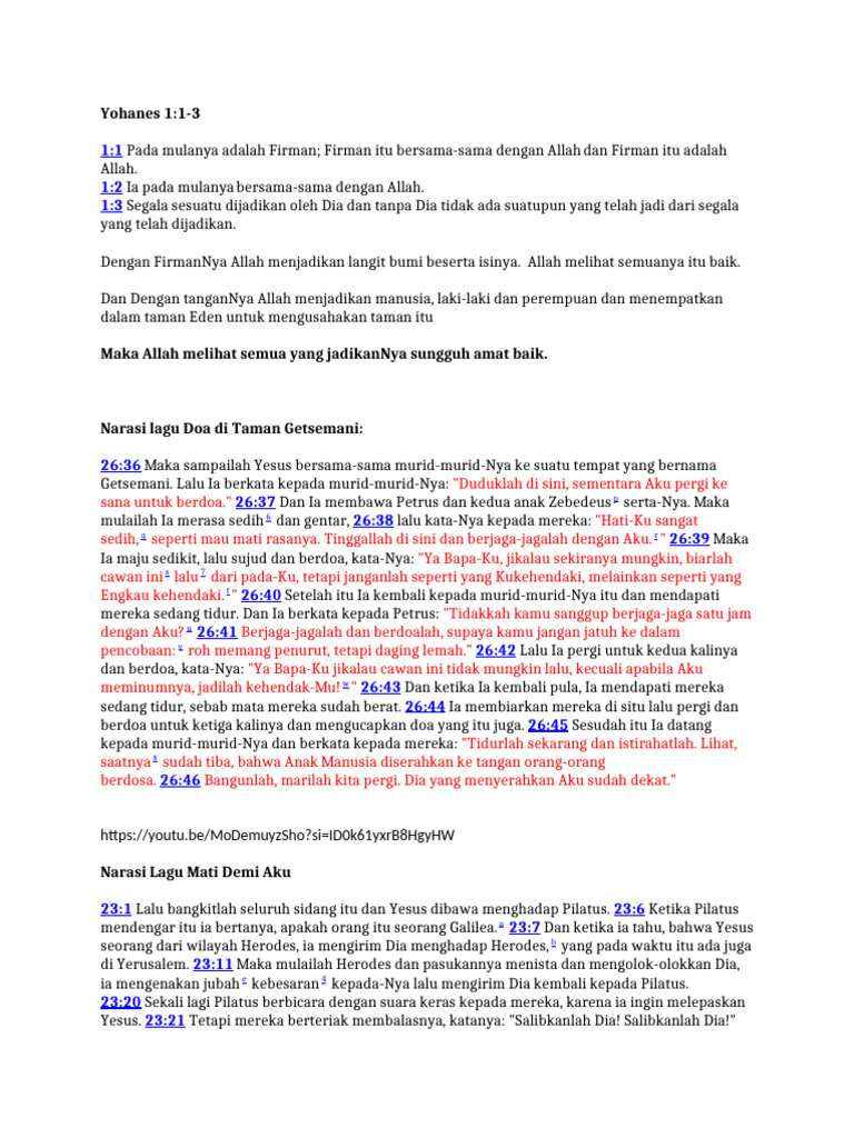 Ayat Alkitab Penderitaan Yesus | PDF