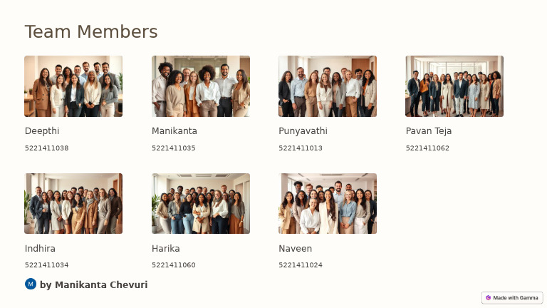 Team Members List and Contacts | PDF