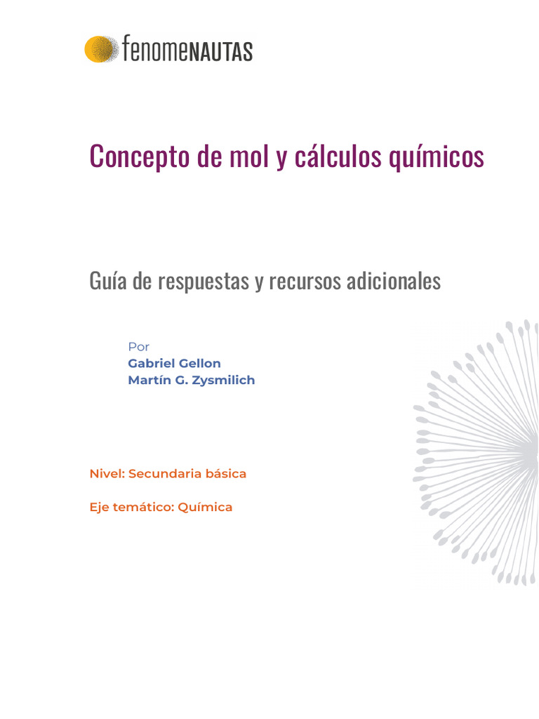 Concepto de Mol y Calculos Quimicos - Guia de Respuestas y Recursos | PDF | Dióxido de carbono ...