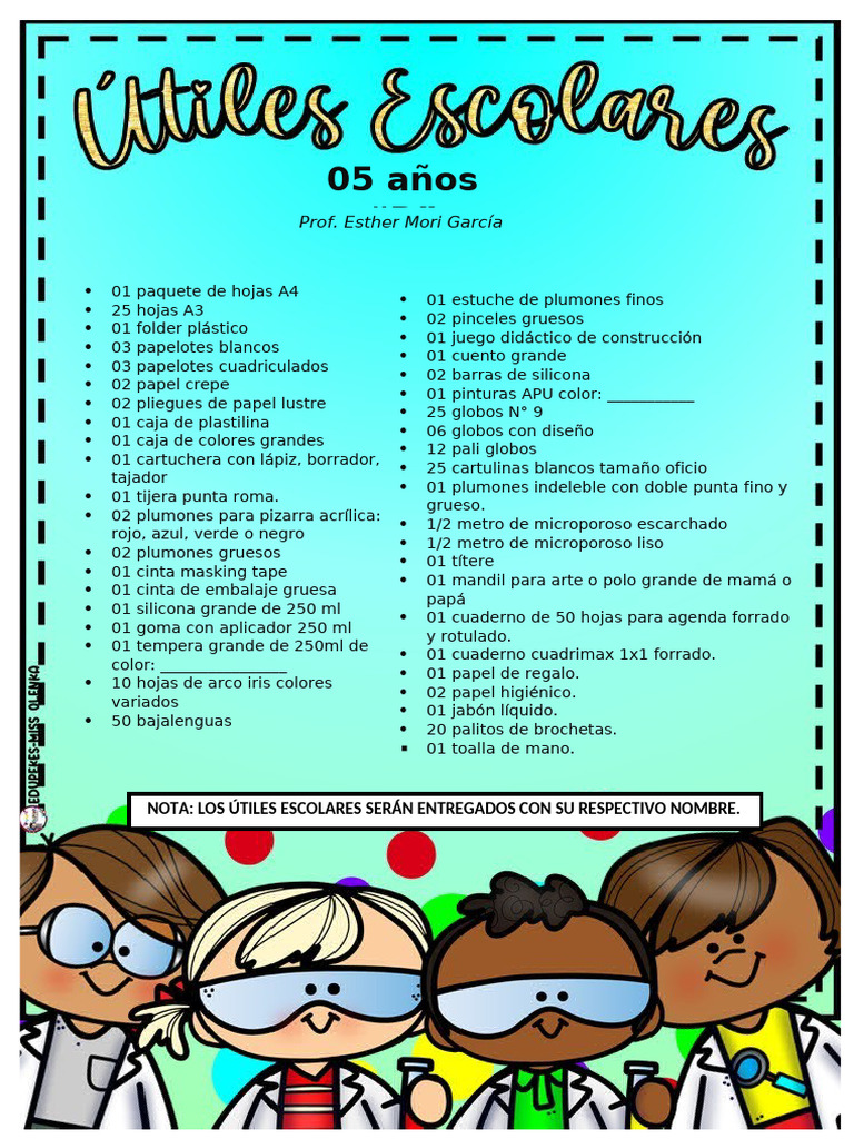 Utiles Escolares 5 A B | PDF