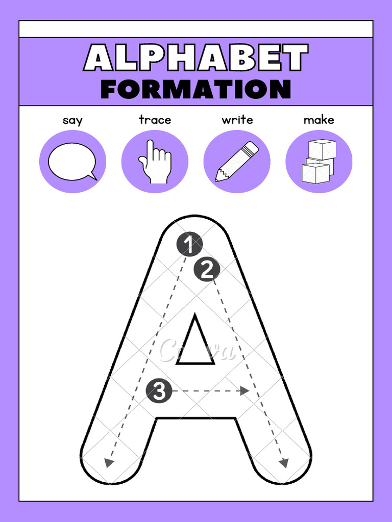 Uppercase Alphabet Formation Worksheets in Purple Lined Style_20250127 ...