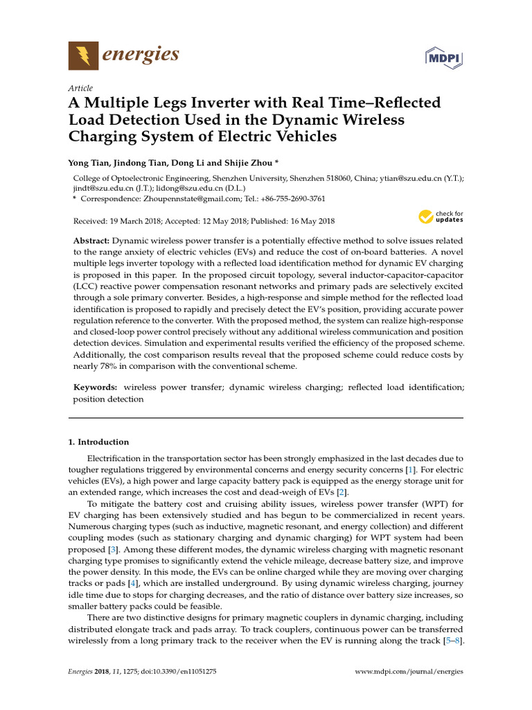 A Multiple Legs Inverter With Real Time-Reflected | PDF | Inductor ...