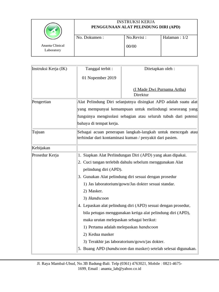 Panduan Penggunaan APD di Laboratorium | PDF