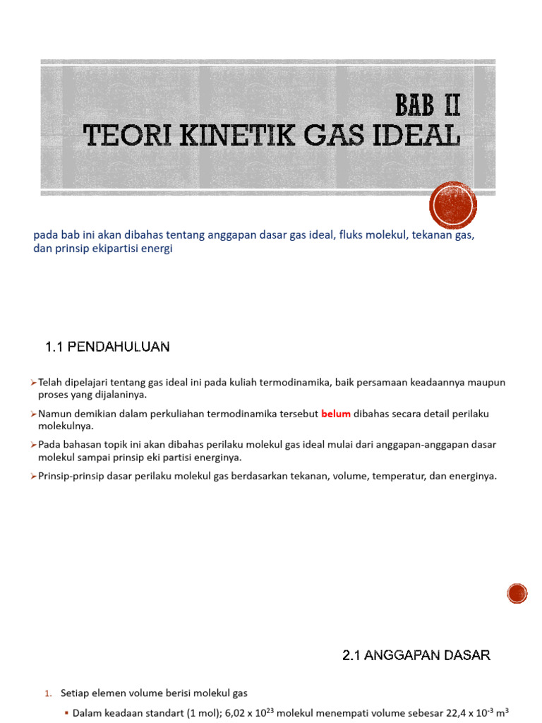 Teori Kinetik Gas Ideal | PDF