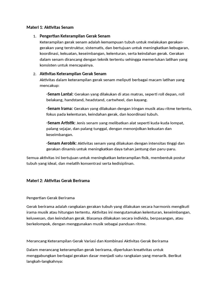 Rangkuman Olahraga 3 Bab | PDF