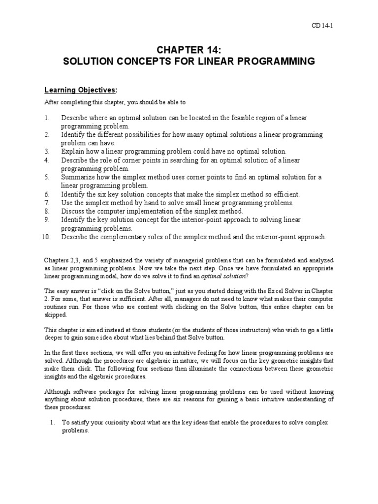 Chapter 14 Pdf Linear Programming Mathematical Optimization