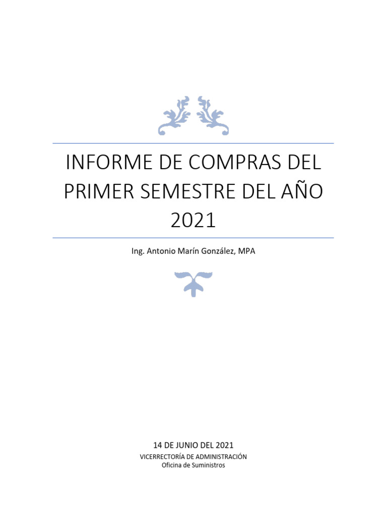 Informe de Compras 2021: Primer Semestre | PDF | Informática