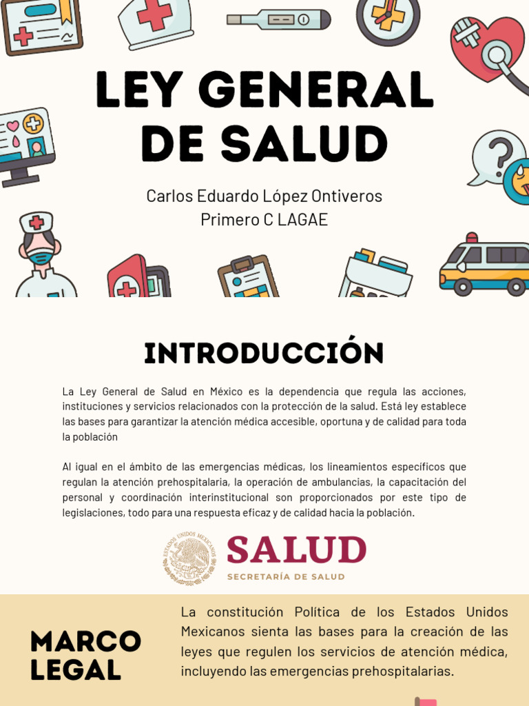 Presentación Ley General de Salud en México | PDF | Cuidado de la salud | Trabajo Social