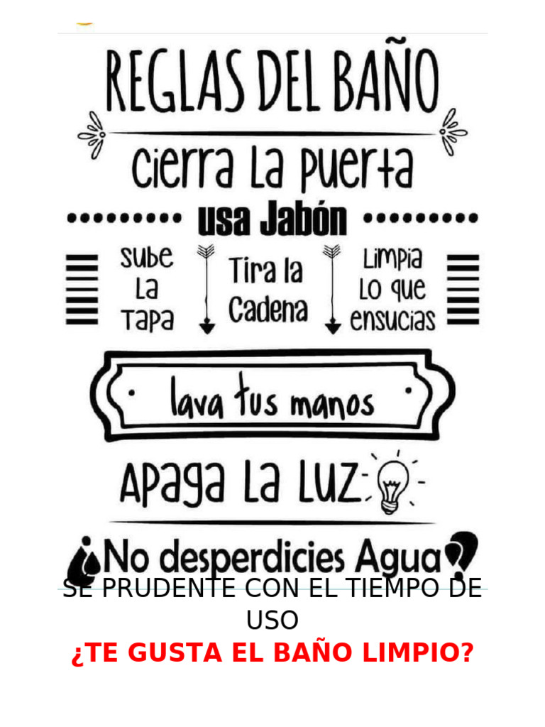 reglas del baño 2025 | PDF