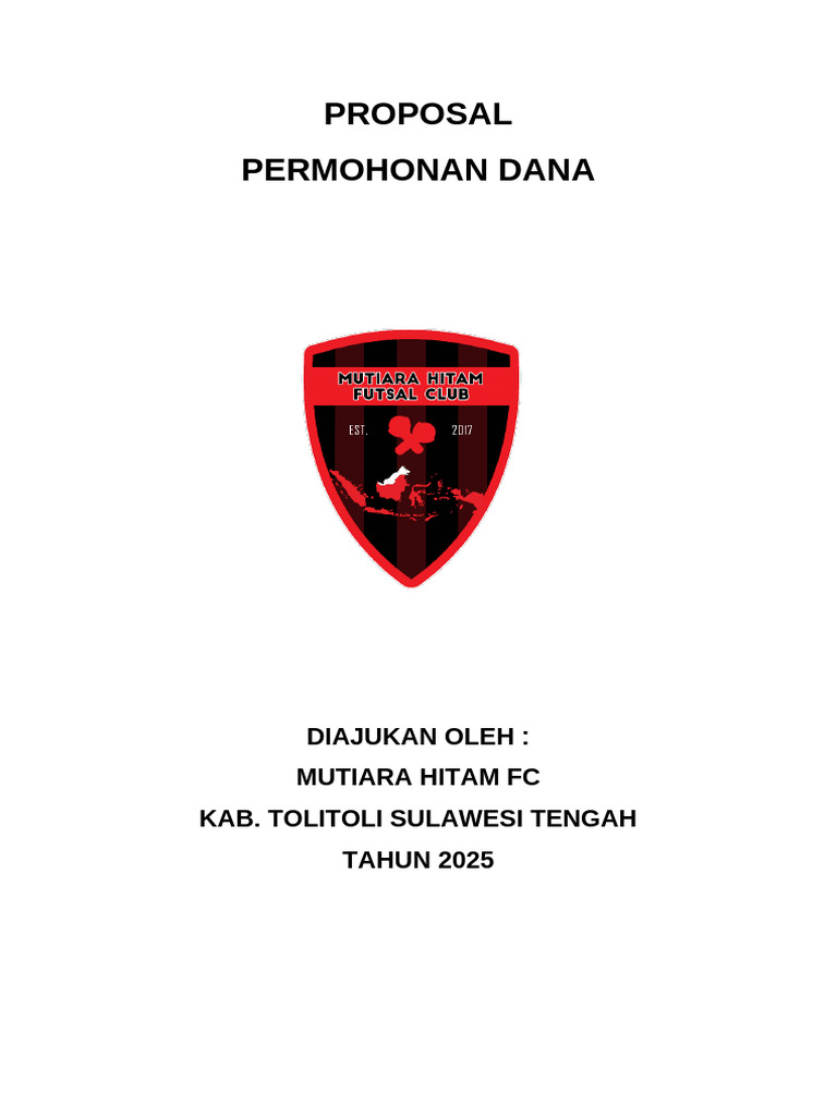 Permohonan Dana Mutiara Hitam FC 2025 | PDF