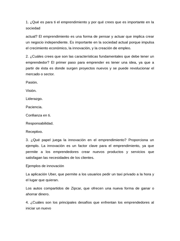 Actividad Entrepreneurship | PDF | Iniciativa empresarial | Negocios económicos