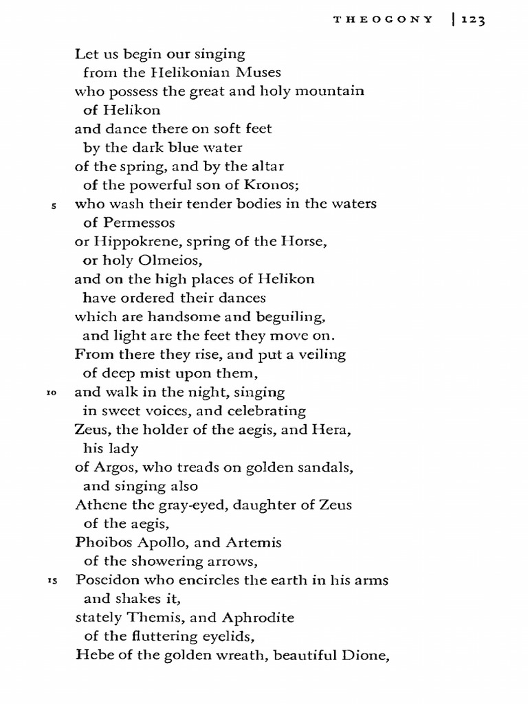 Hesiod's Theogony: Origins of the Gods | PDF | Zeus | Greek Mythology