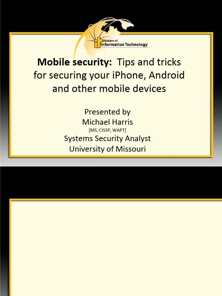 Mobile Security Tips for Devices | PDF | Password | Android (Operating System)