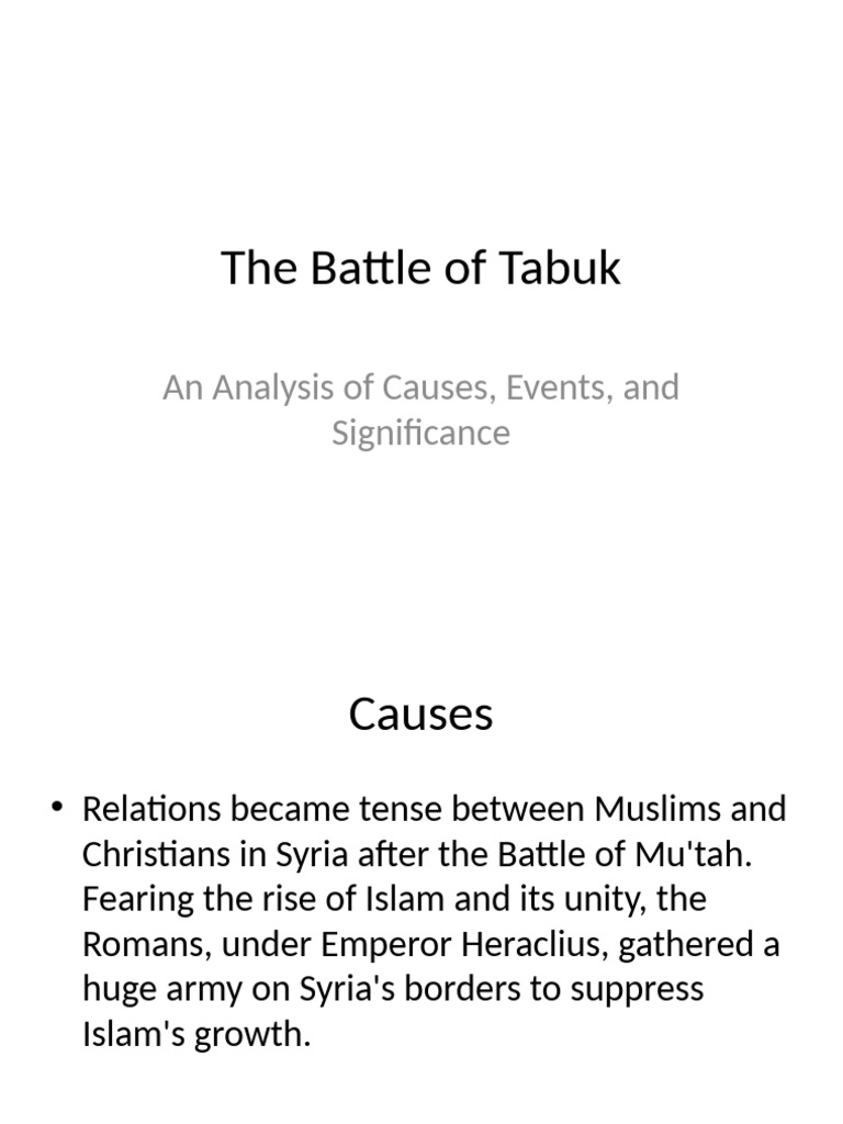 Causes and Impact of the Battle of Tabuk | PDF