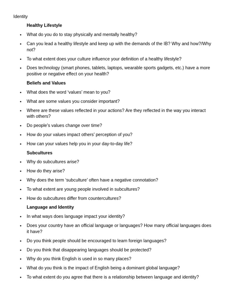 IBDP English B IA Questions | PDF | Innovation | Social Psychology